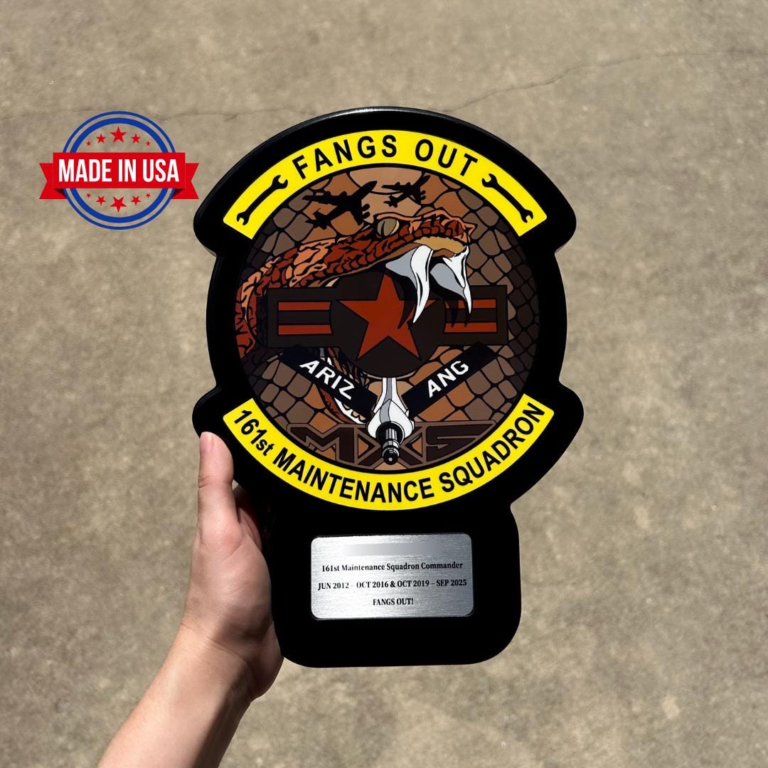 U.S. Air Force Custom Squadron Plaque - PCS Gift - Military Award ...