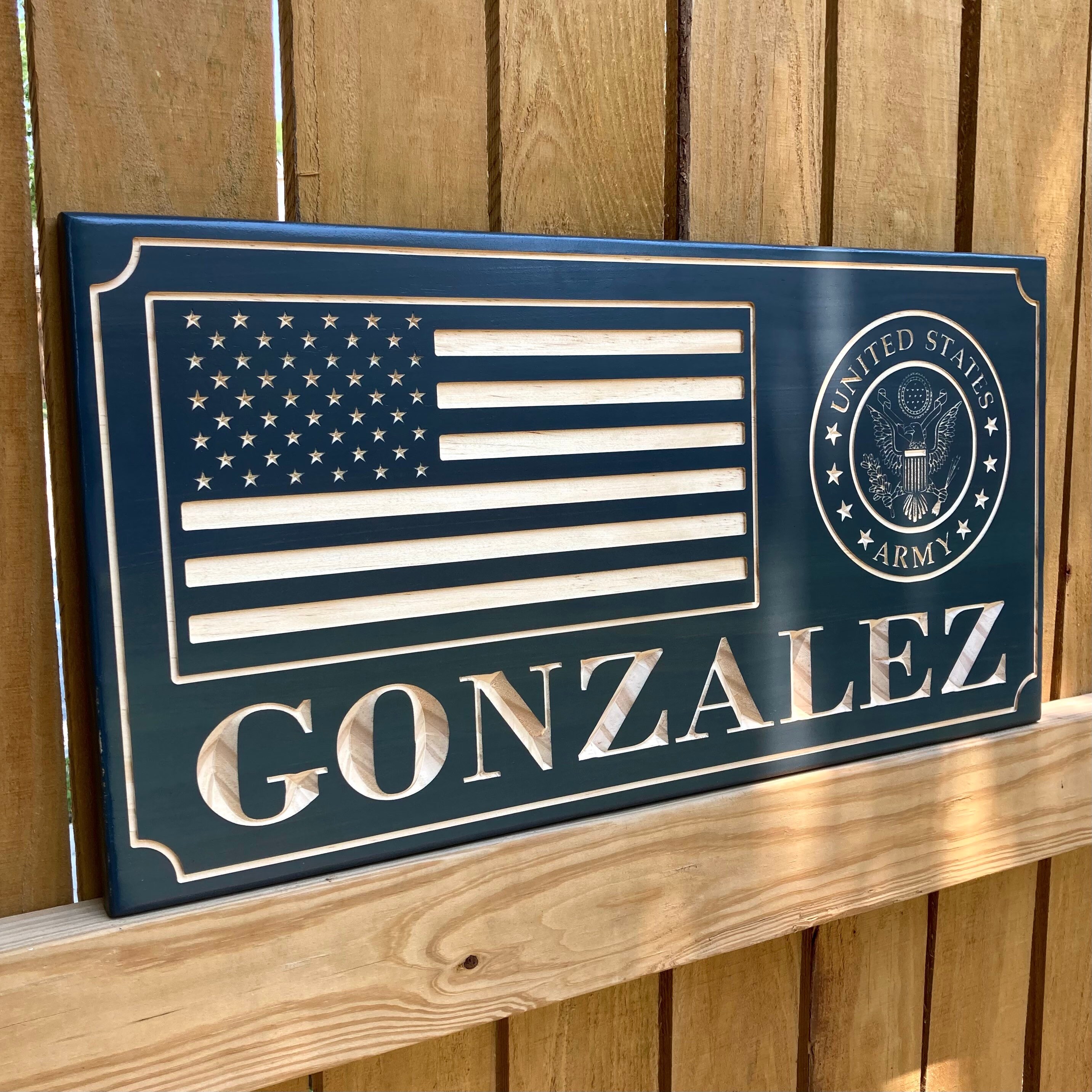 Personalized Wood Engraved Military Wall Plaques Army Navy - Etsy