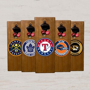 Beer Bottle Opener Wall Mount Sports Team, NBA, NFL, MLB, College - Etsy