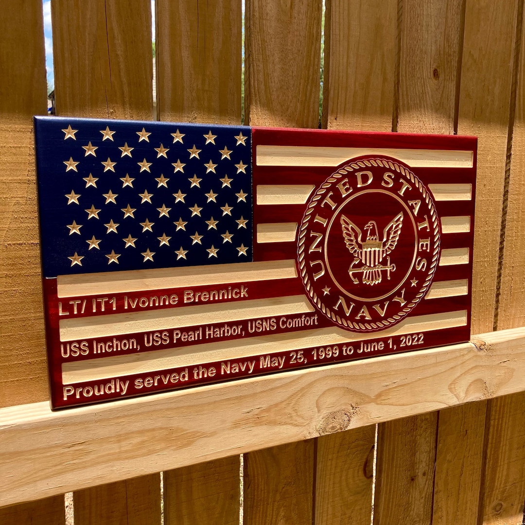 US Navy Military Plaque - Personalized Wood Engraved Wall Plaques ...