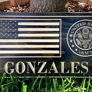Personalized Wood Engraved Military Wall Plaques Army Navy - Etsy