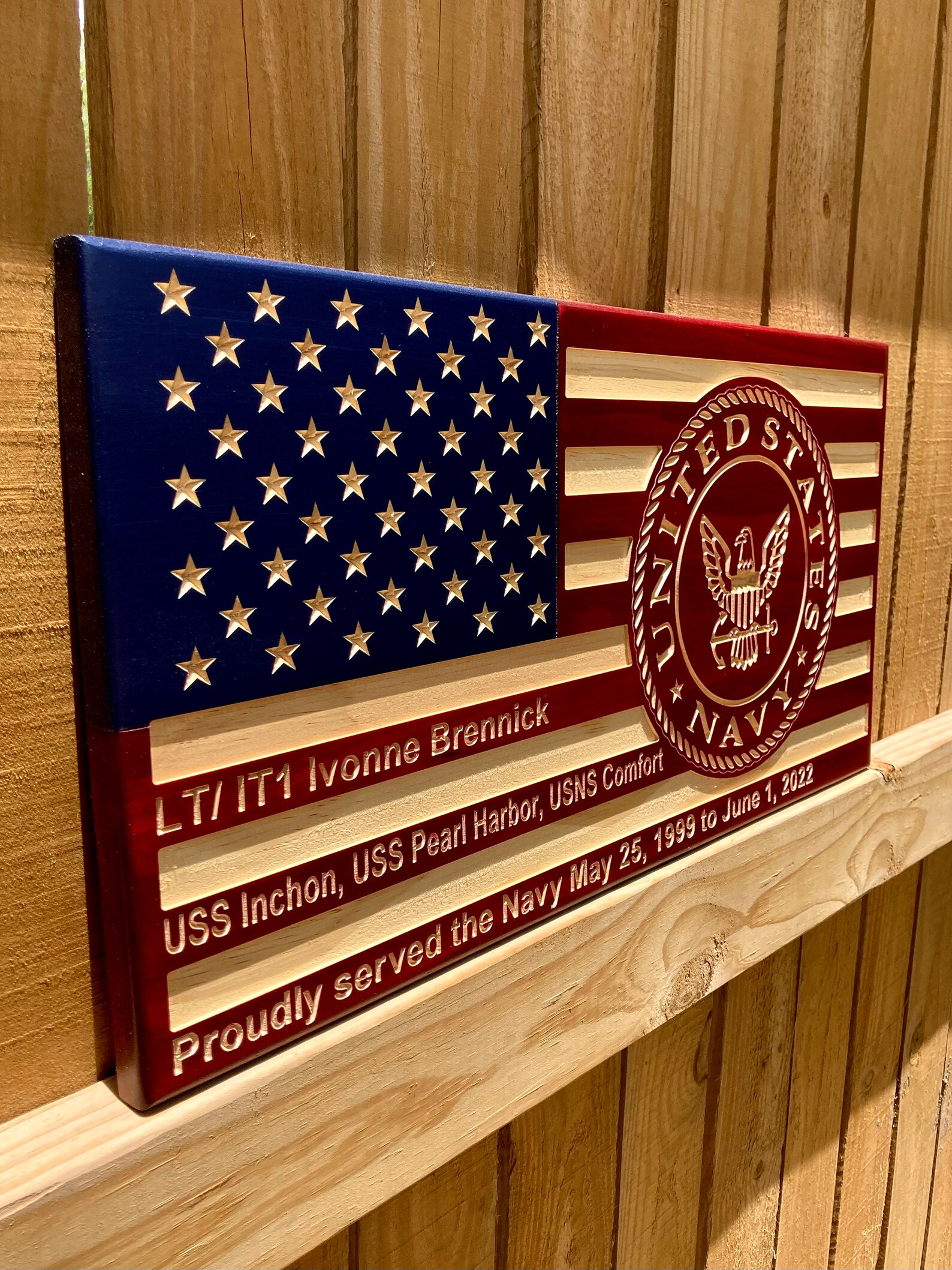 US Navy Military Plaque - Personalized Wood Engraved Wall Plaques ...