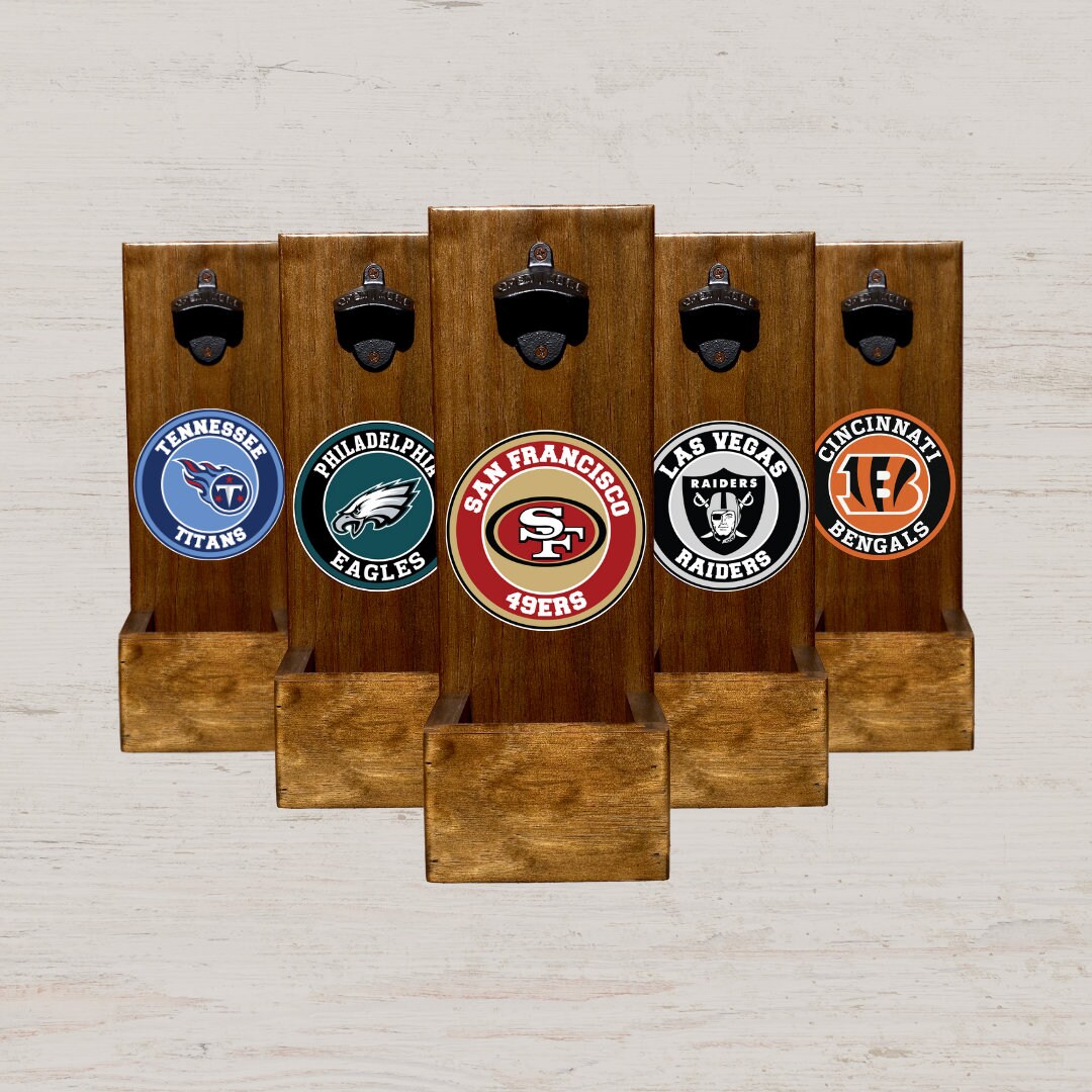 NFL Beer Bottle Openers NFL Barware and Football Fan Gift Premium Wood ...