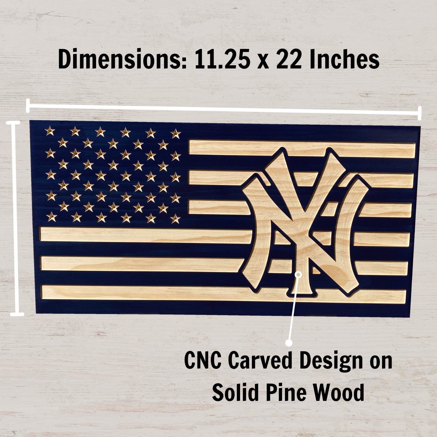New York Yankees American Flag Wall Plaque - Baseball Wall Decor - Etsy