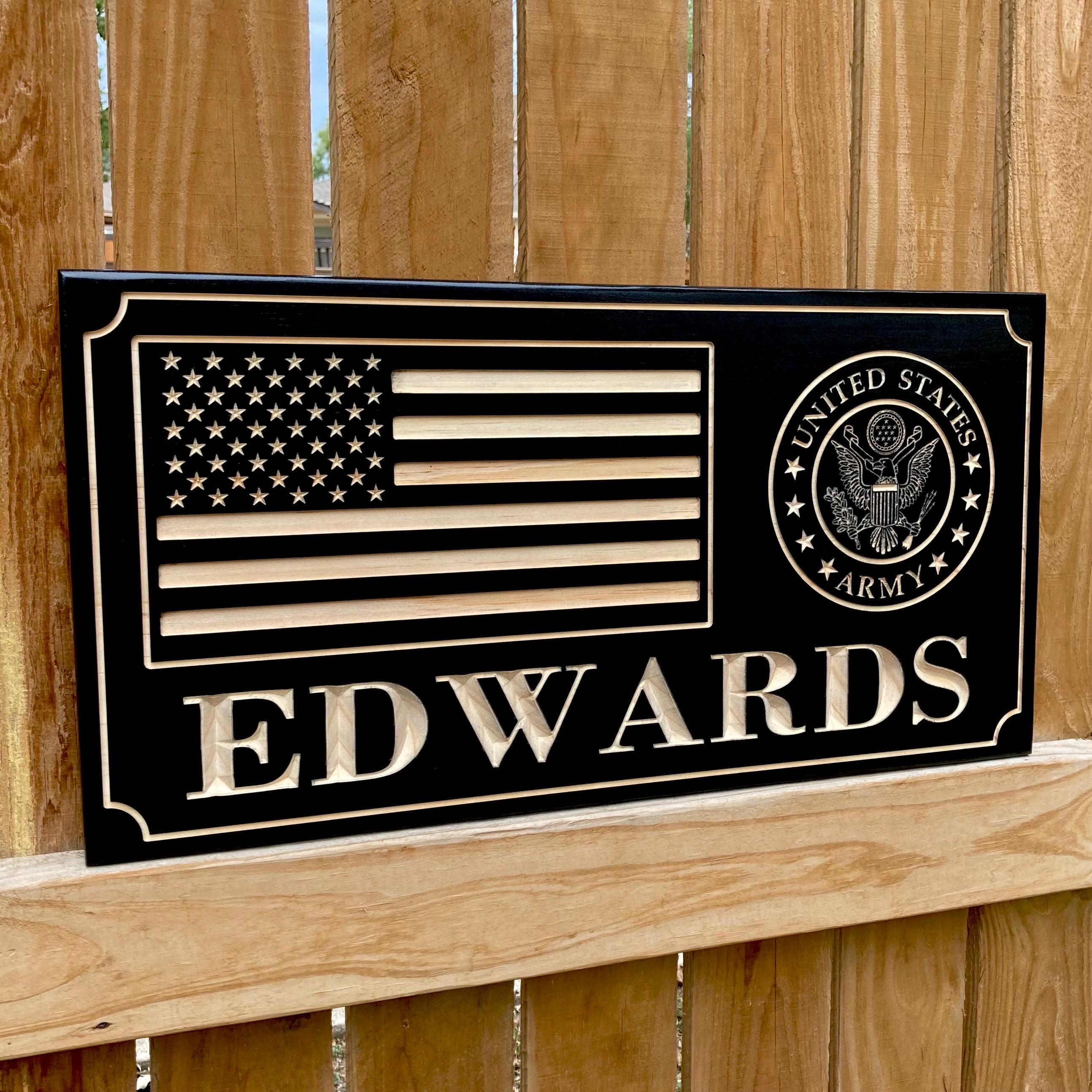 Personalized Wood Engraved Military Wall Plaque - Army - Navy - Coast ...