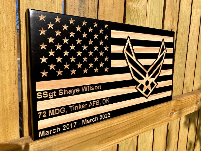 Personalized Wood Engraved Military Wall Plaques Army Navy - Etsy