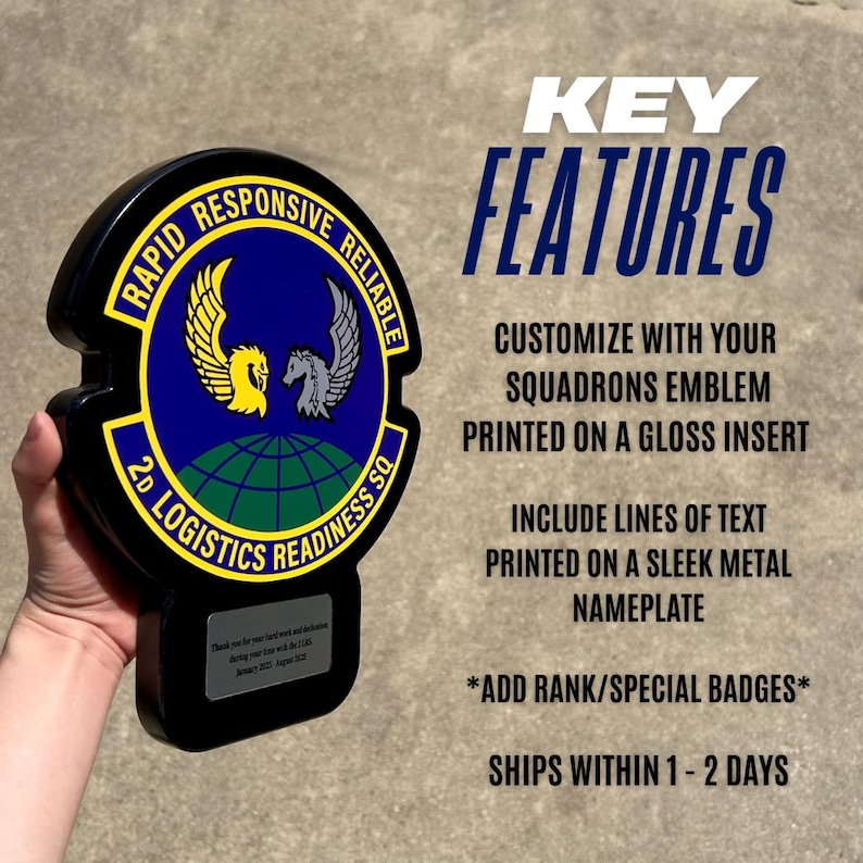 U.S. Air Force Custom Squadron Award Plaque - PCS Gift - Military Award ...