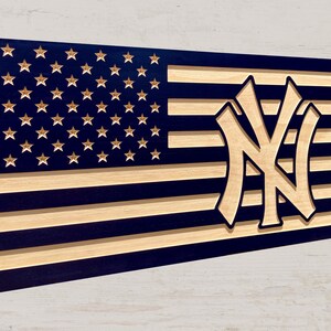 New York Yankees American Flag Wall Decor - Etsy