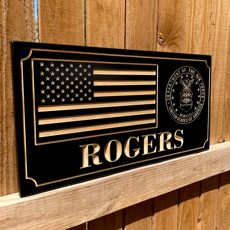 Personalized Wood Engraved Military Wall Plaques Army Navy - Etsy