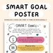Smart Goals Poster Calm Down Corner Goal Planning Poster Therapy Office ...