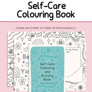 Digital Self-care Colouring Book Activity Book Anxitey Self-care Mental ...
