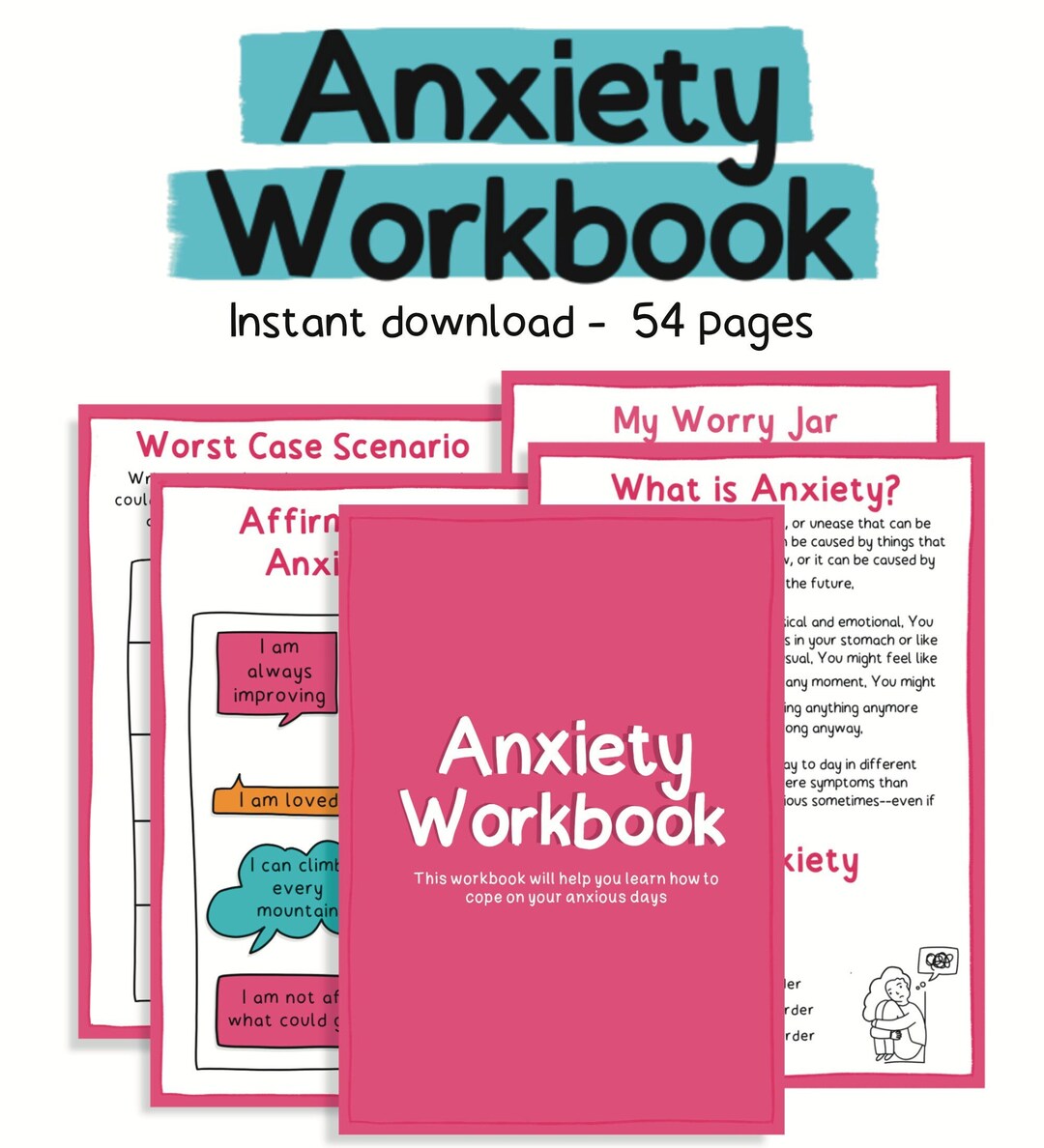 Anxiety Workbook for Teens Anxiety Relief Workbook Anxiety - Etsy UK