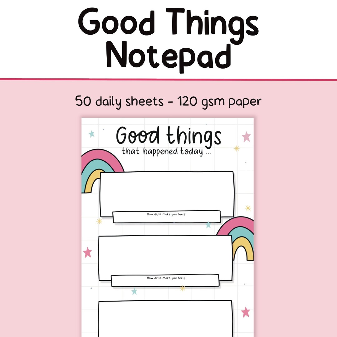 A5 Good Things Notepad Gratitude Positivity Wellbeing - Etsy