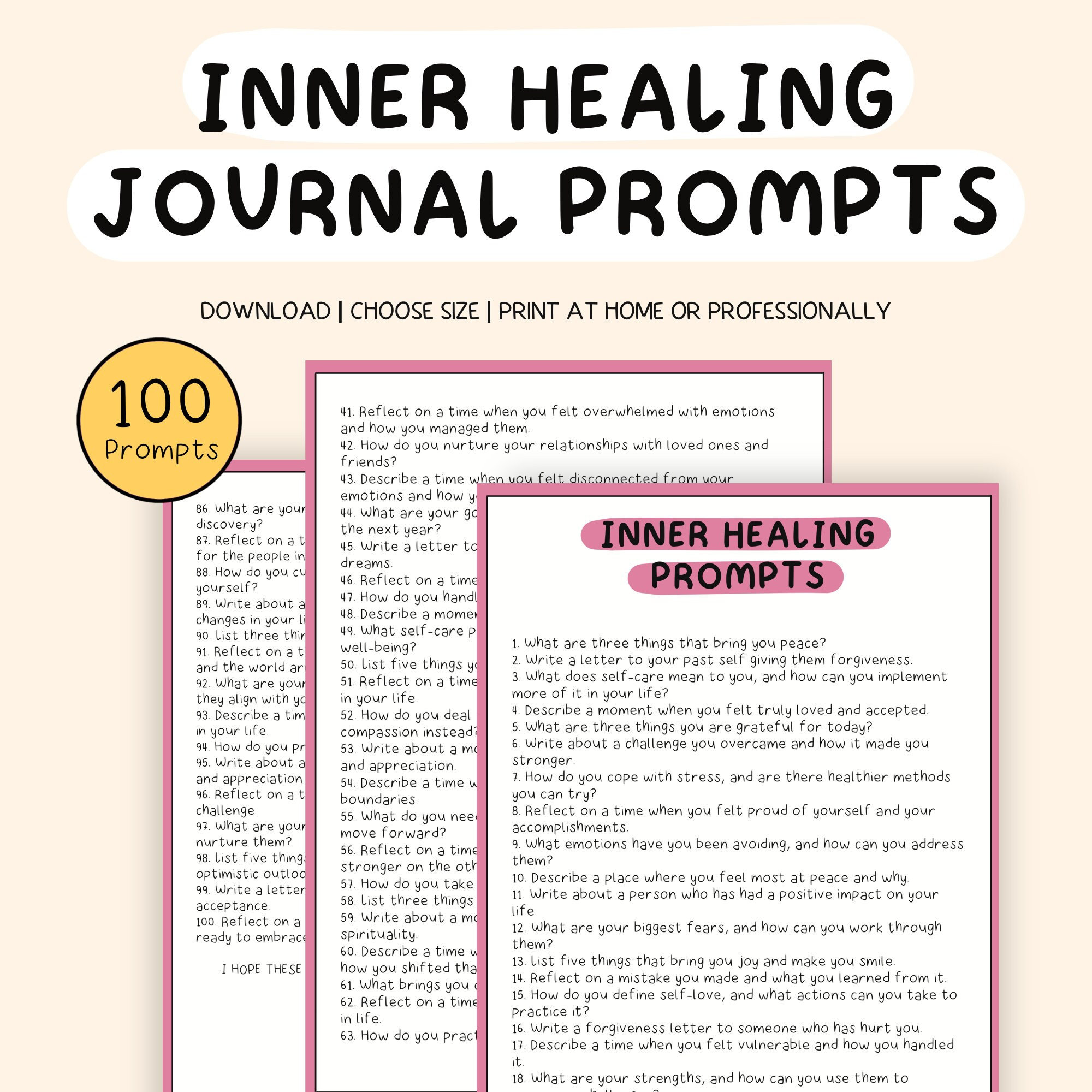 Inner Healing Journal Prompts | Inner Healing Prompts | Journaling ...
