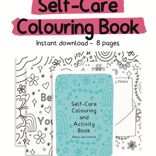 Digital Self-care Colouring Book Activity Book Anxitey - Etsy