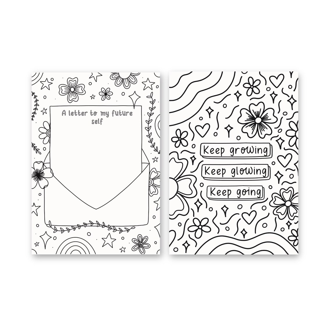 Digital Self-care Colouring Book Activity Book | Etsy