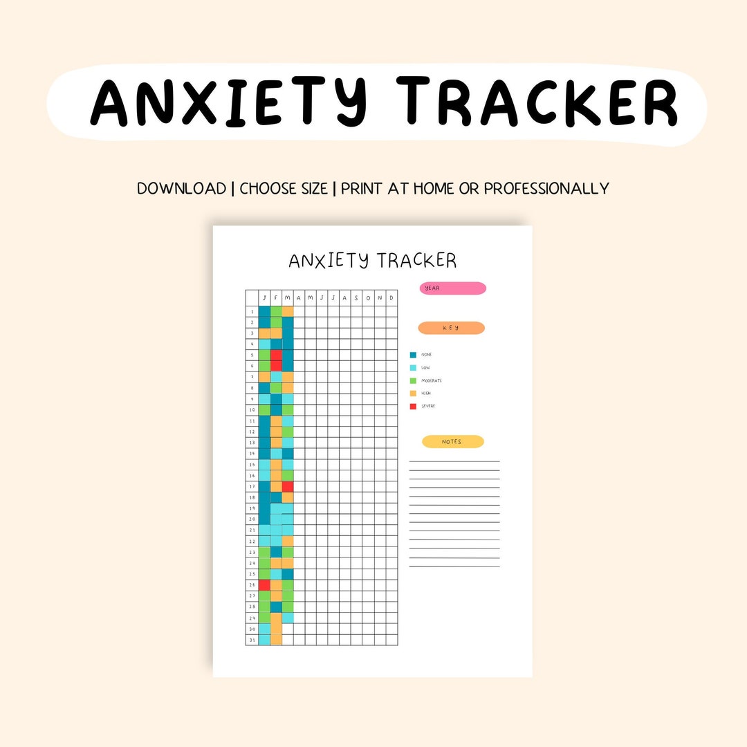 Anxiety Tracker | Yearly Anxiety Tracker | Anxiety Tracker | Anxiety ...
