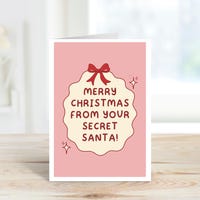 Printable Secret Santa Cards for Drawing Office Party, Secret Santa ...