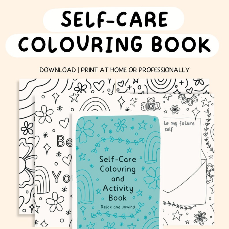 Digital Self-care Colouring Book | Activity Book | Anxitey | Self-care ...