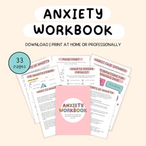 Anxiety Workbook for Teens Anxiety Relief Workbook Anxiety Help Therapy ...