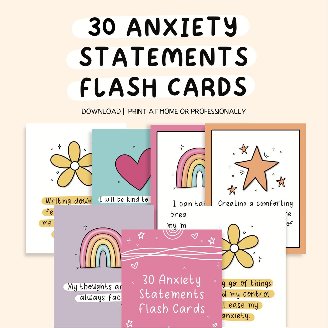 Anxiety Cards | Anxiety Coping Cards | Anxiety Flash Cards | CBT | Zone ...