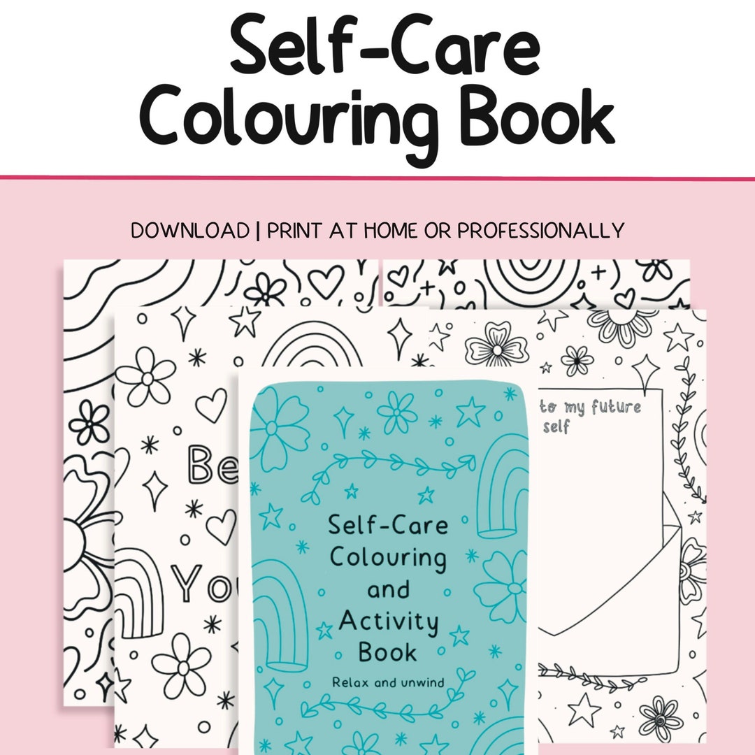 Digital Self-care Colouring Book Activity Book Anxitey Self-care Mental ...