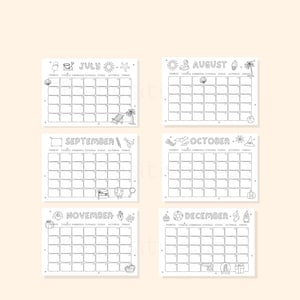2025 Coloring Calendar Kids Calendar 2025 Monthly Planner Printable ...