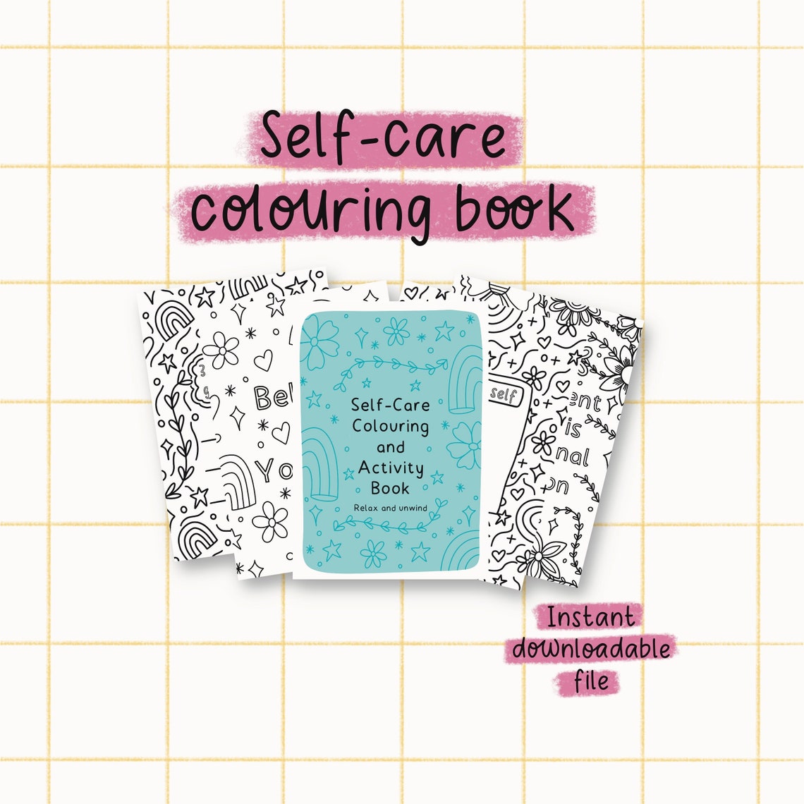 Digital Self-care Colouring Book Activity Book | Etsy