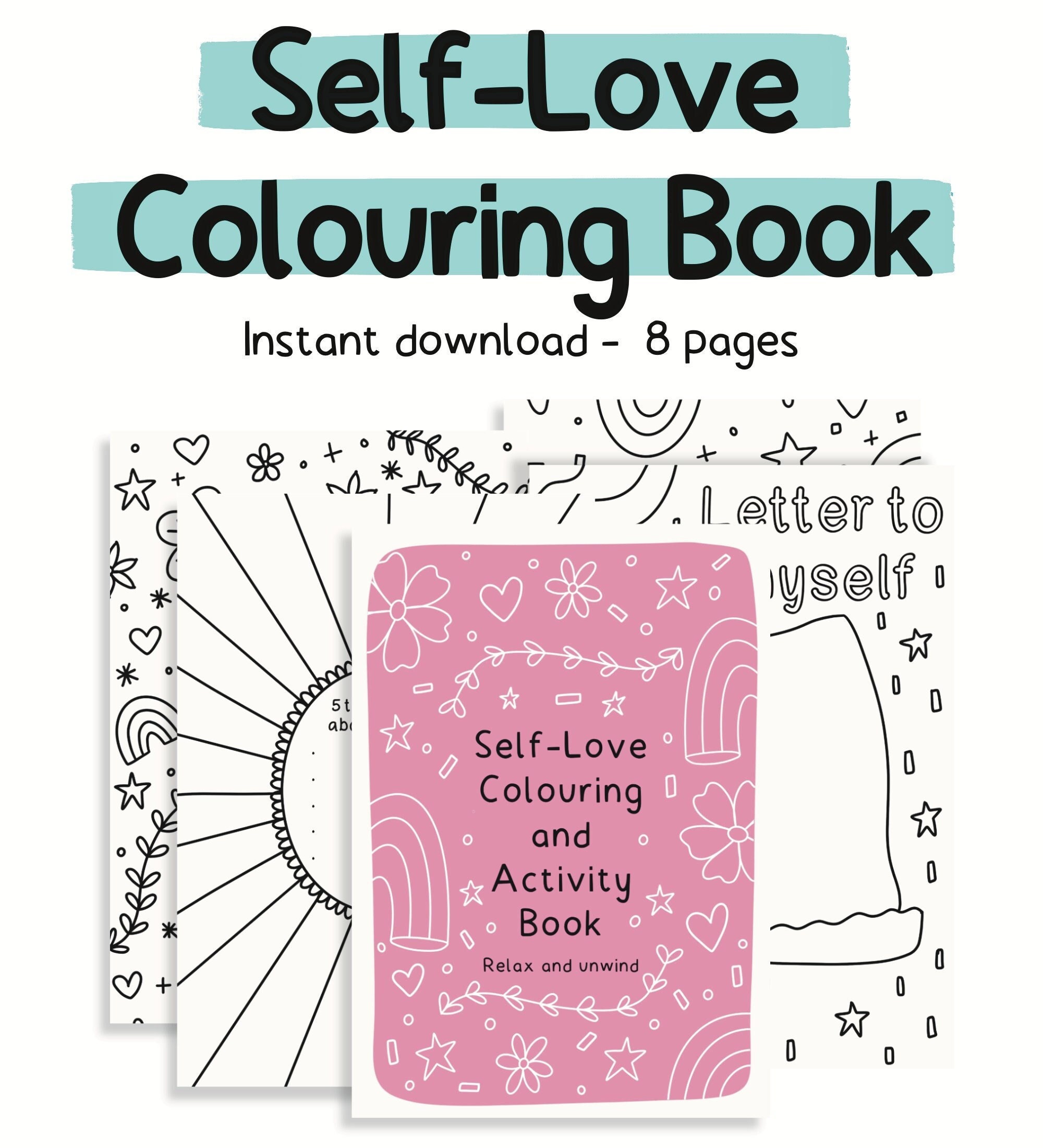 Digital Self-love Colouring Book Activity Book Self-love - Etsy