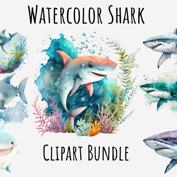 Shark Clipart - Etsy