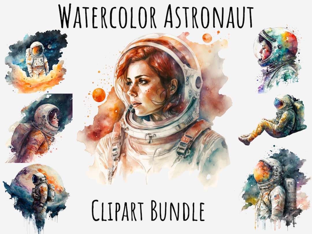Watercolor Astronaut Clipart, Space Png, Planets, Solar System, Galaxy ...
