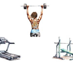 Watercolor Exercise Clipart, Workout, Gym, Fitness Transparent ...
