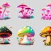 Watercolor Magic Mushrooms Clipart PNG Bundle, Occult Funghi, Printable ...