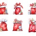 Santas Gift Bag Clipart Bundle, Watercolor Christmas Printable Graphics ...