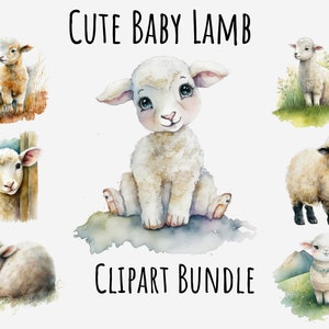 Cute Baby Sheep Clipart, Baby Lamb Clipart, Baby Farmhouse Animal Png ...
