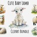 Cute Baby Sheep Clipart, Baby Lamb Clipart, Baby Farmhouse Animal Png Bundle, Baby Animals,farm ...