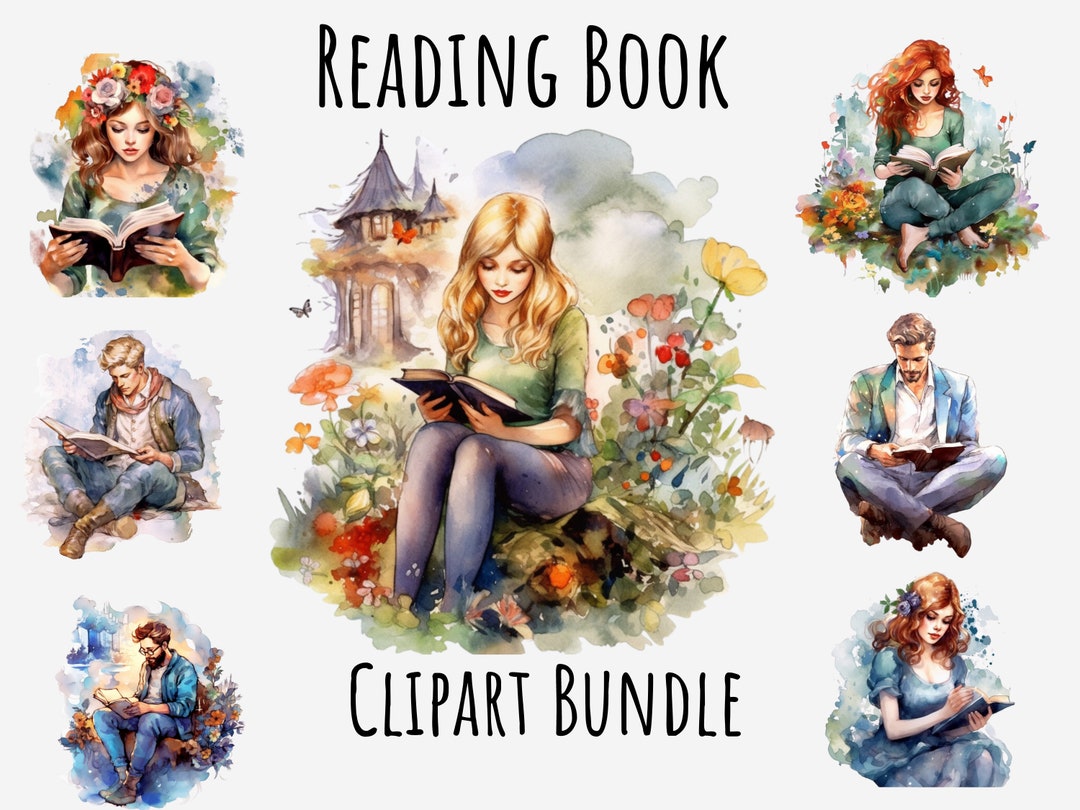 Watercolor Reading Book Clipart, Transparent Printable Png, Open Book ...