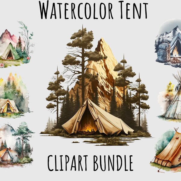 Camping Tent Clipart - Etsy
