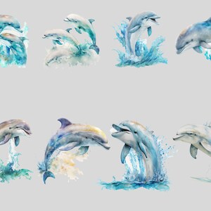 Watercolor Dolphin Clipart, Ocean Animal Images, Sea Fish Clipart, Cute ...