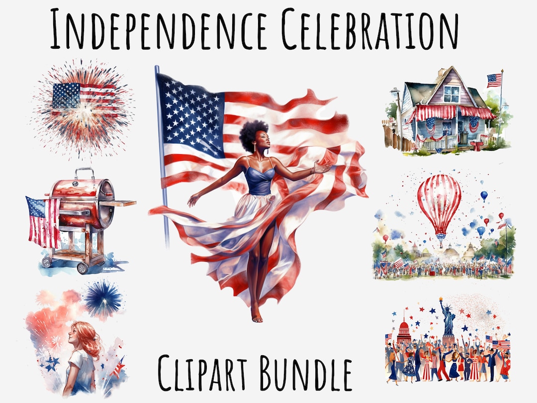 Watercolor Independence Day Clipart Png, 4th of July Png, US Flag, Bbq ...
