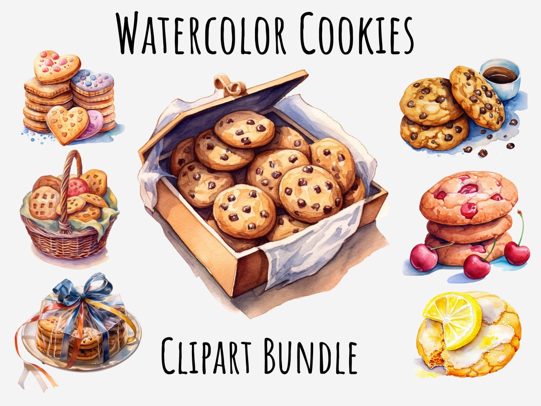 Watercolor Cookie Clipart PNG, Bakery, Dessert, Baking, Sweets, Dessert ...