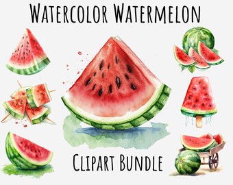 Watercolor Summer Popsicle Clipart Big Bundle Ice Cream on a - Etsy
