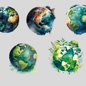 Watercolor Solar System Planet Clipart, Space Graphics, Galaxy, Earth ...