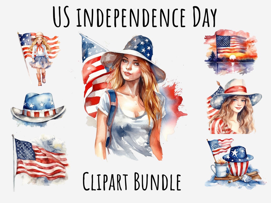 Watercolor Independence Day Clipart Images, 4th of July Png, US Flag ...