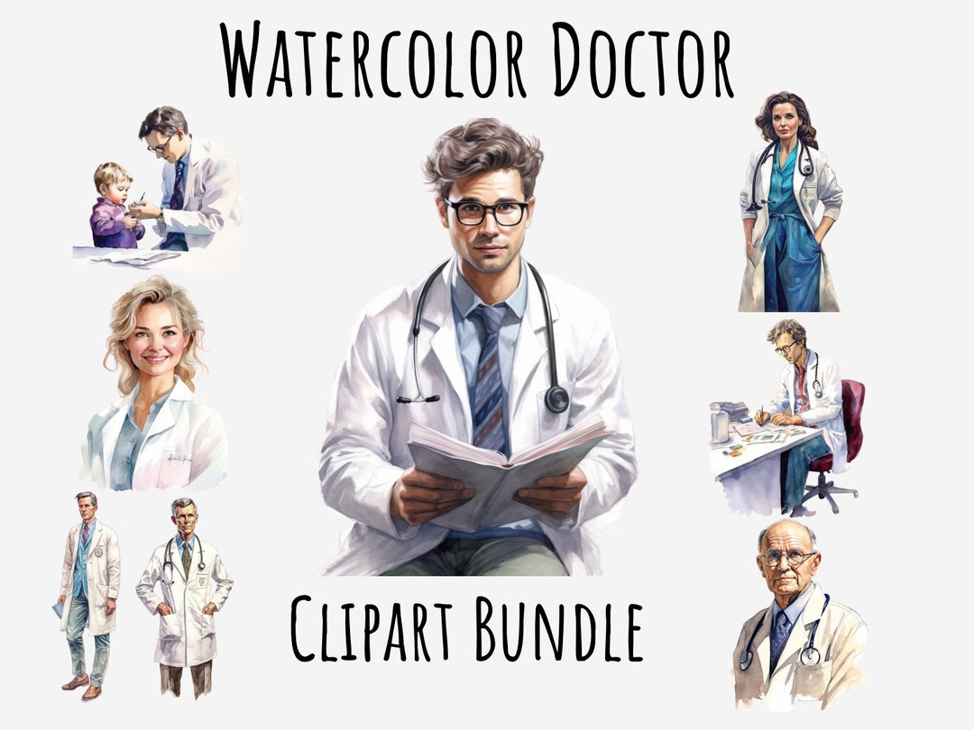 Watercolor Doctor Clipart, Doctor PNG, Hospital, Nurse, Nursing ...