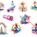 Watercolor Yoga Clipart, Exercise Clipart, Meditation Transparent ...