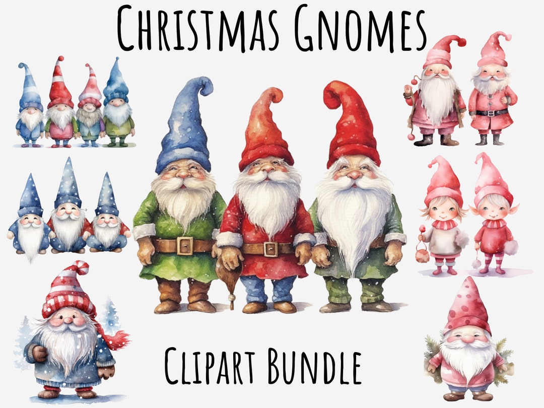 Christmas Gnome Clipart, Gnomes Png, Printable, Sublimation, Card ...