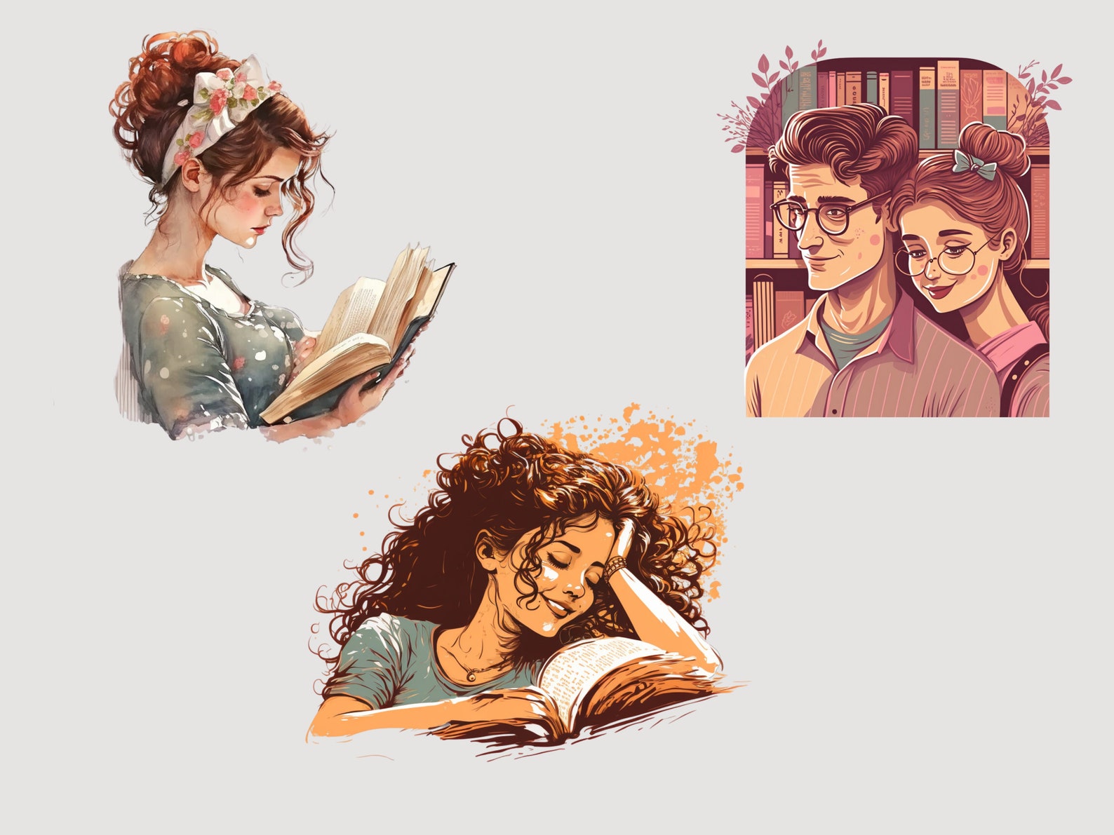 Bookworm Clipart Reading PNG Clipart Books Lover Journal - Etsy