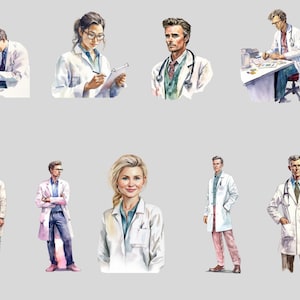 Watercolor Doctor Clipart, Doctor PNG, Hospital, Nurse, Nursing ...