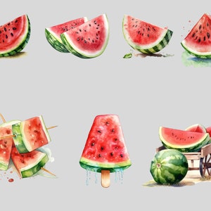 Watercolor Watermelon Clipart, Fruit Clipart, Summer, Beach Snack ...